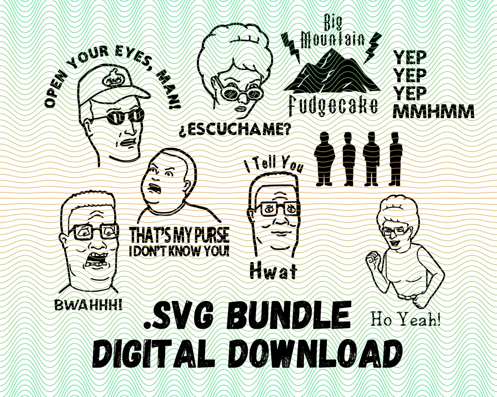 King of the Hill Svg Bundle 9 Image Svg Bundle Bobby Hill - Etsy