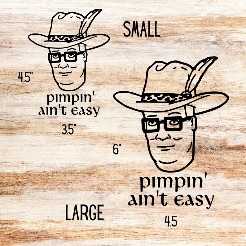 Hank Hill Pimp Vinyl Decal, King of the Hill Funny Sticker - Etsy