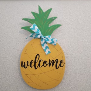 Pineapple Wood Sign Front Door Pineapple Sign Wood Sign - Etsy