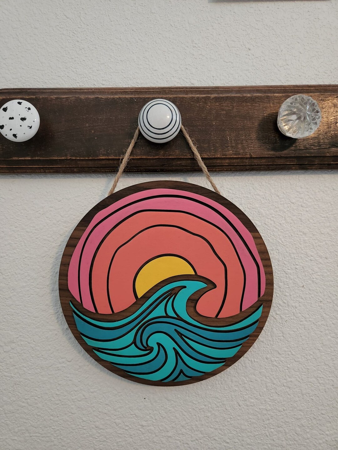 Wave and Sun Sign, Wave Sign, Beach Sign, Beachy Wave Sign, Fun Beachy ...