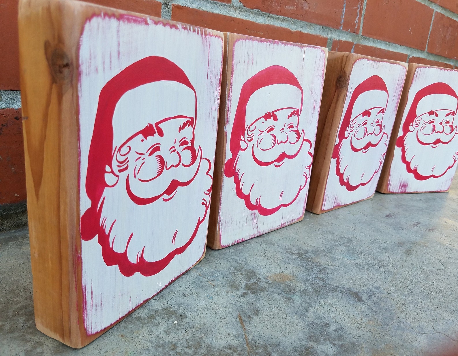 Santa Sign Santa Face Sign Vintage Santa Face Sign | Etsy