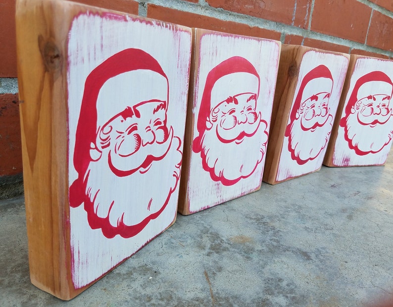 Santa Sign Santa Face Sign Vintage Santa Face Sign | Etsy