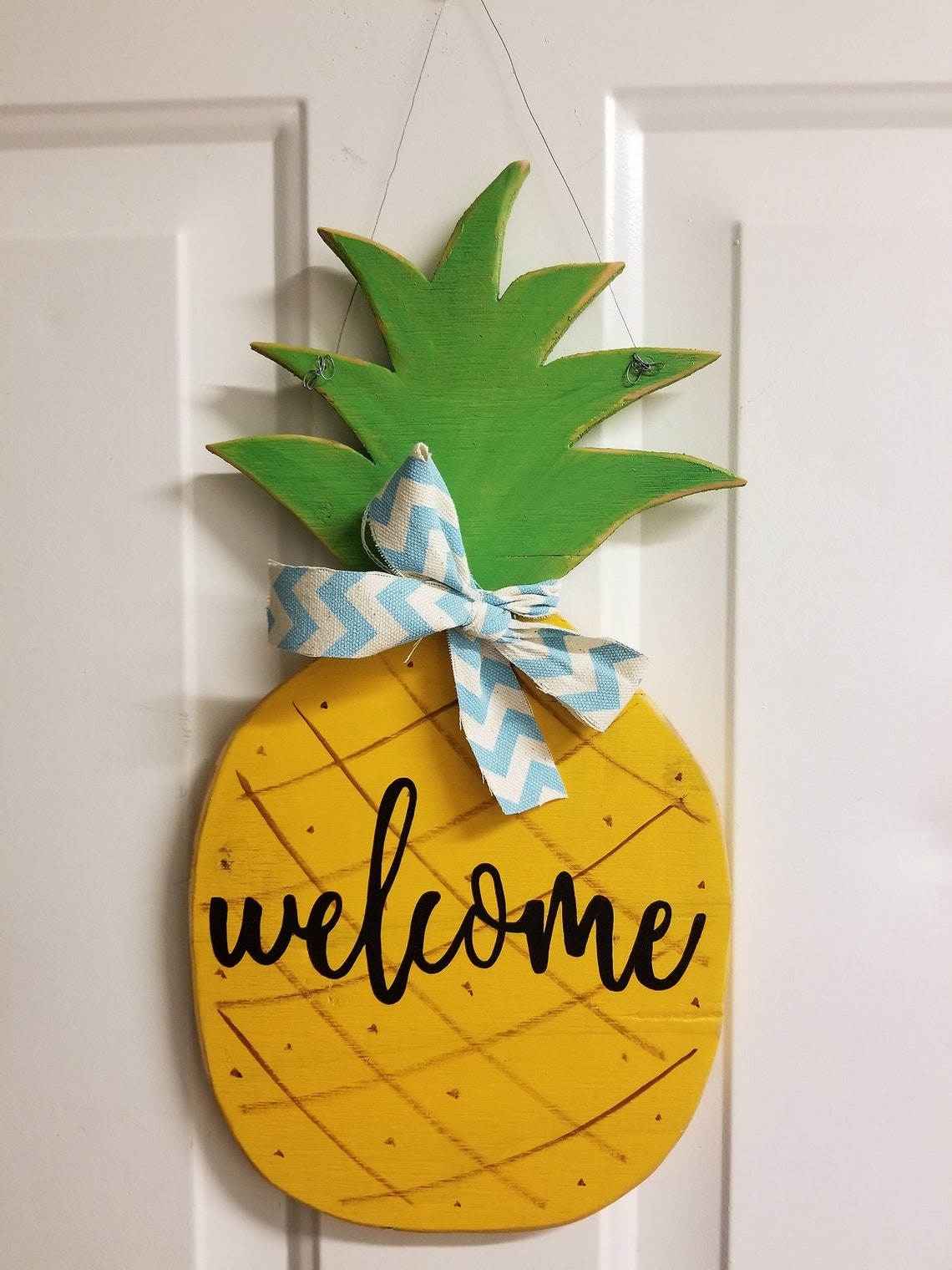 Pineapple wood sign front door pineapple sign wood sign | Etsy