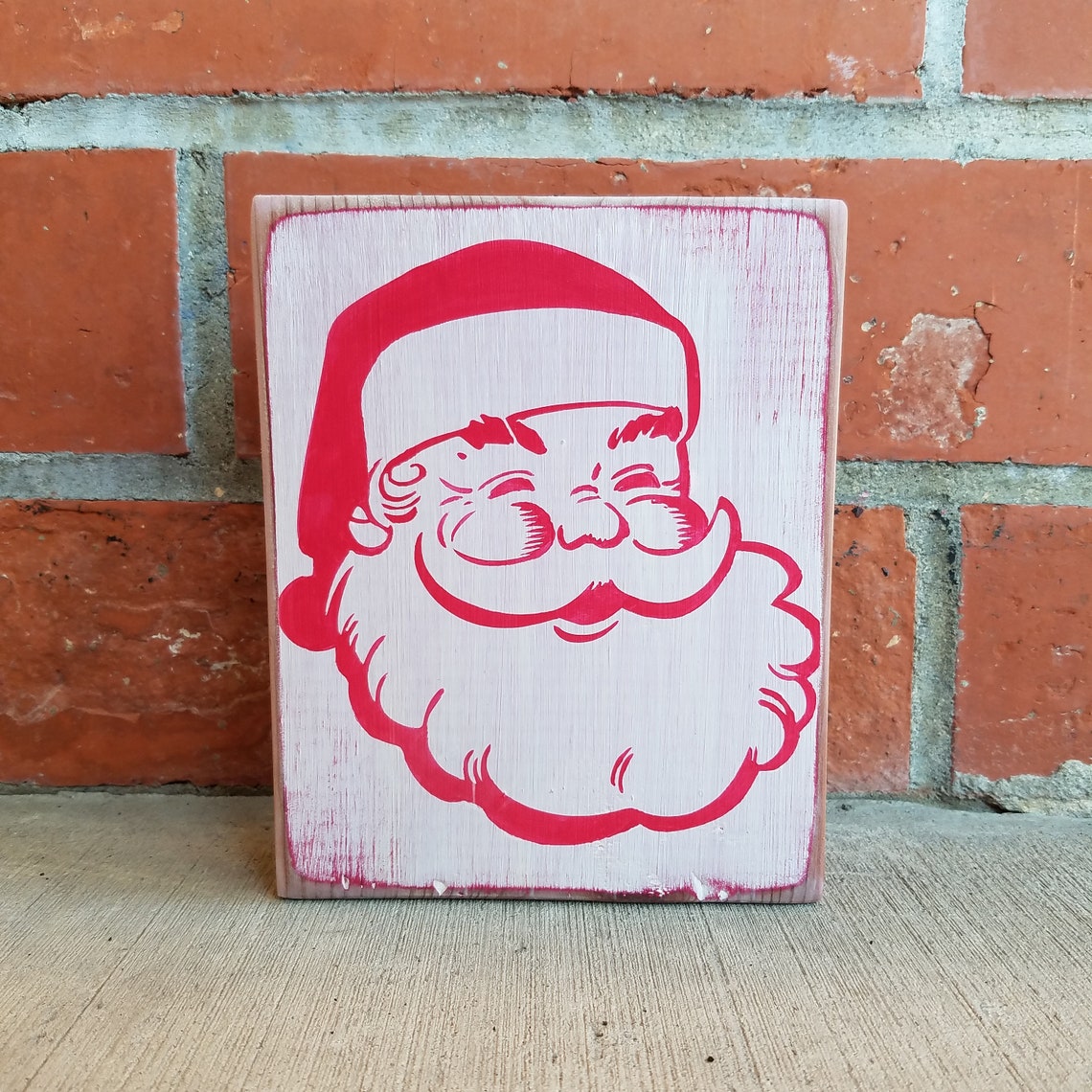 Santa Sign Santa Face Sign Vintage Santa Face Sign | Etsy