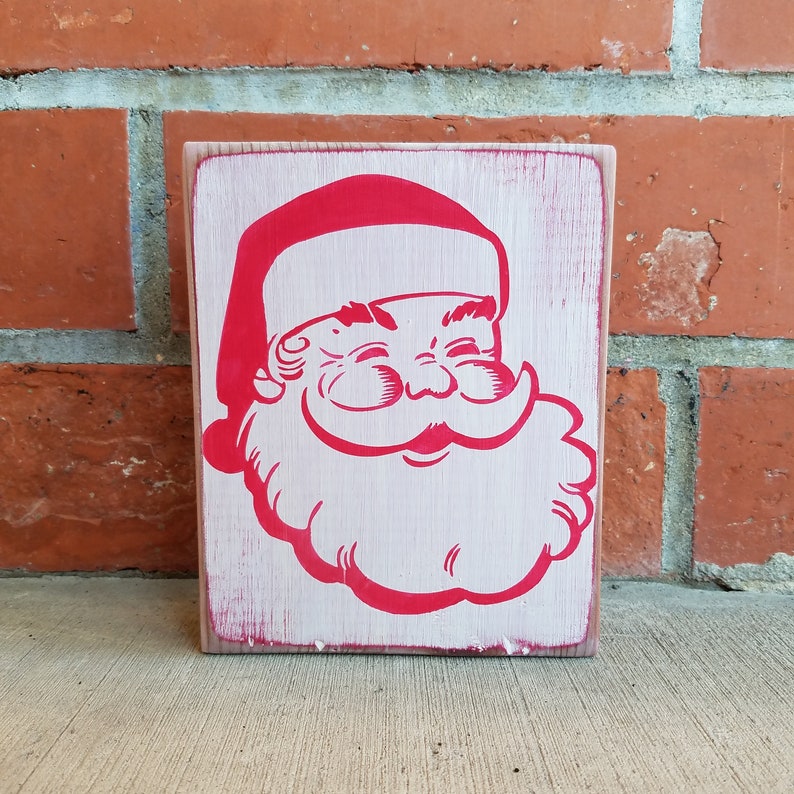 Santa Sign Santa Face Sign Vintage Santa Face Sign - Etsy