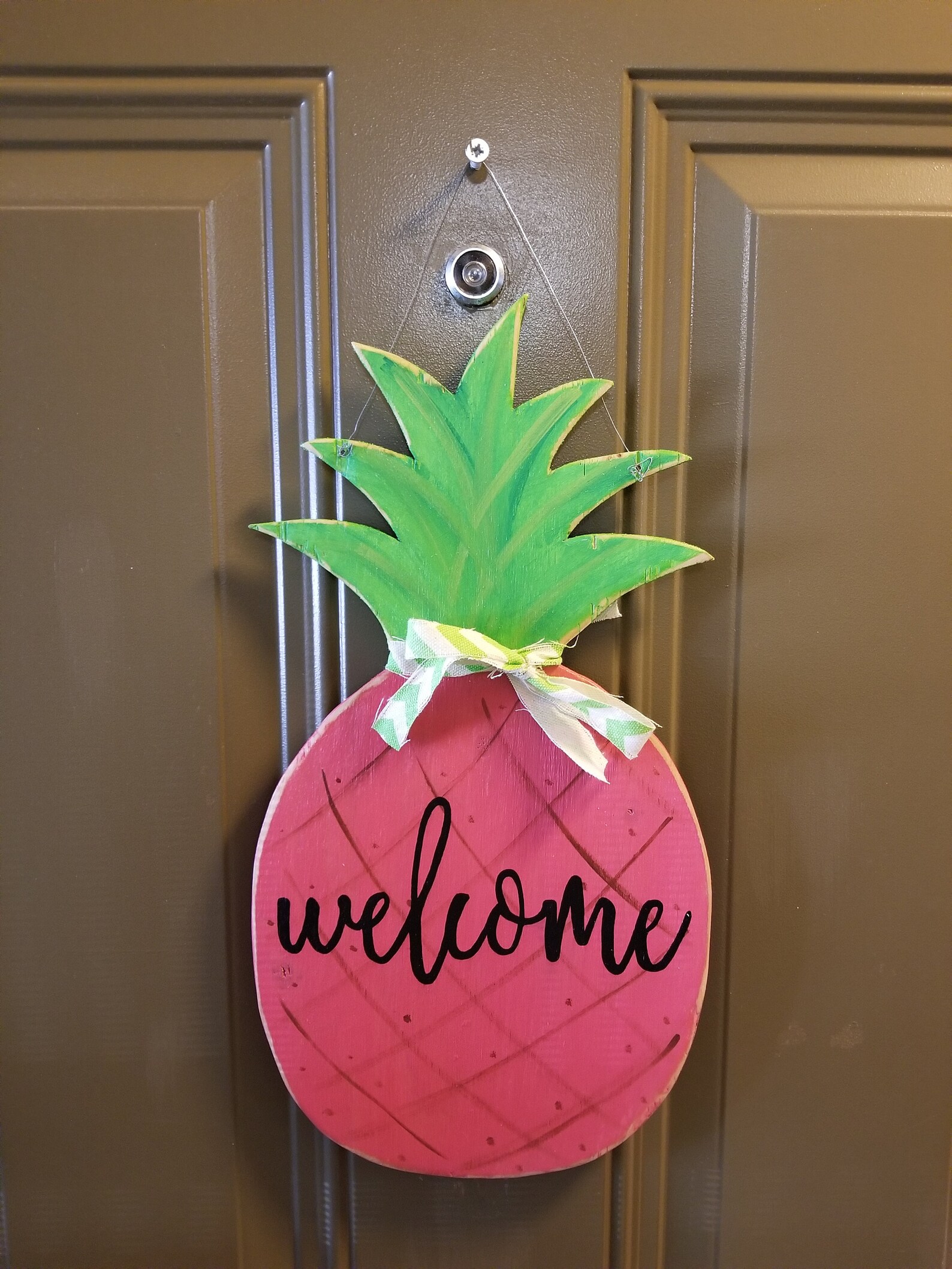 Pineapple wood sign front door pineapple sign wood sign | Etsy