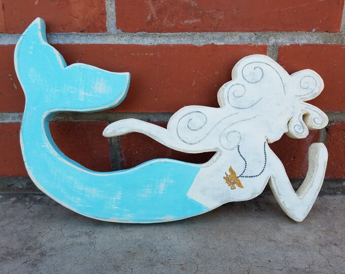 Mermaid, Wood Sign, Mermaid Sign, Wood Decor, Mermaid Decor, Beach ...