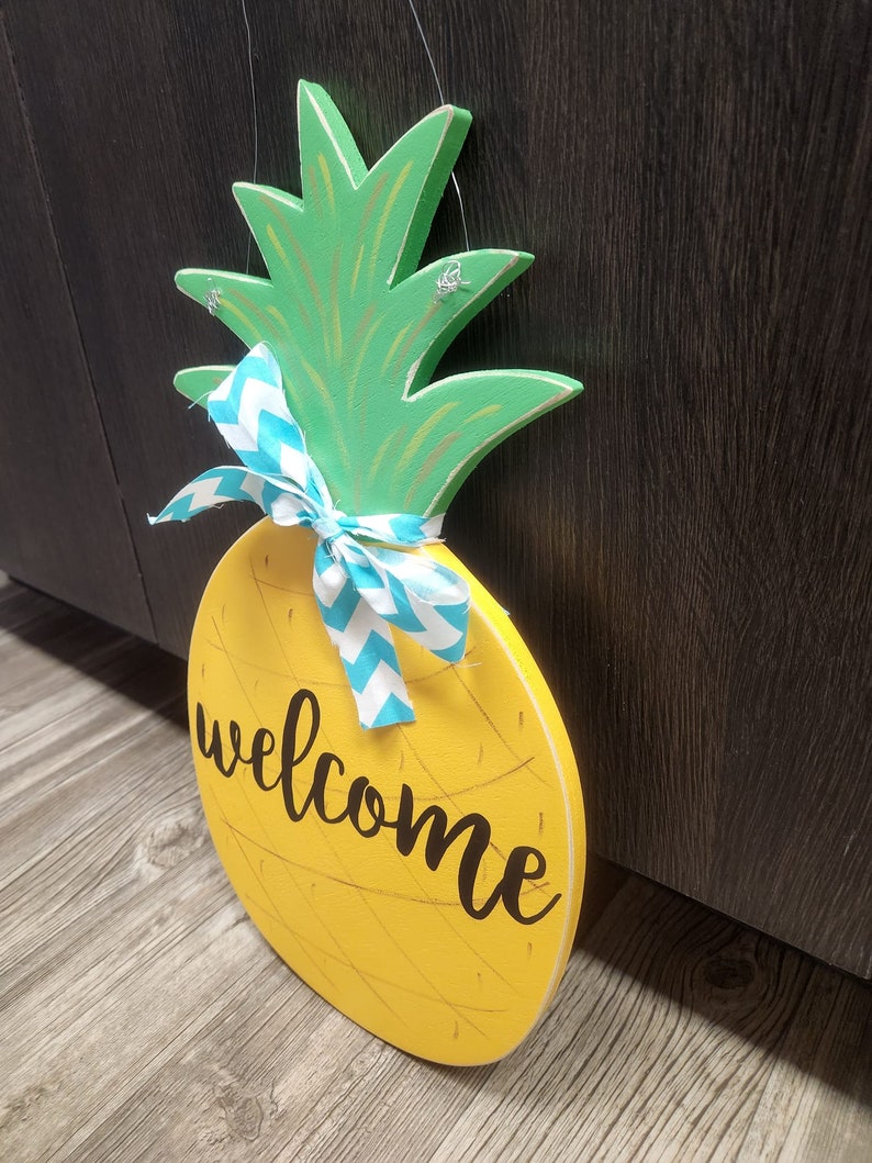 Pineapple Wood Sign Front Door Pineapple Sign Wood Sign - Etsy