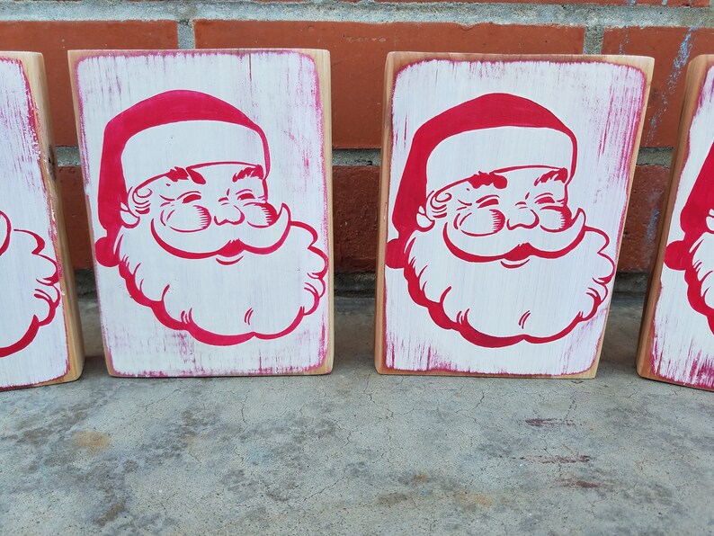 Santa Sign Santa Face Sign Vintage Santa Face Sign - Etsy