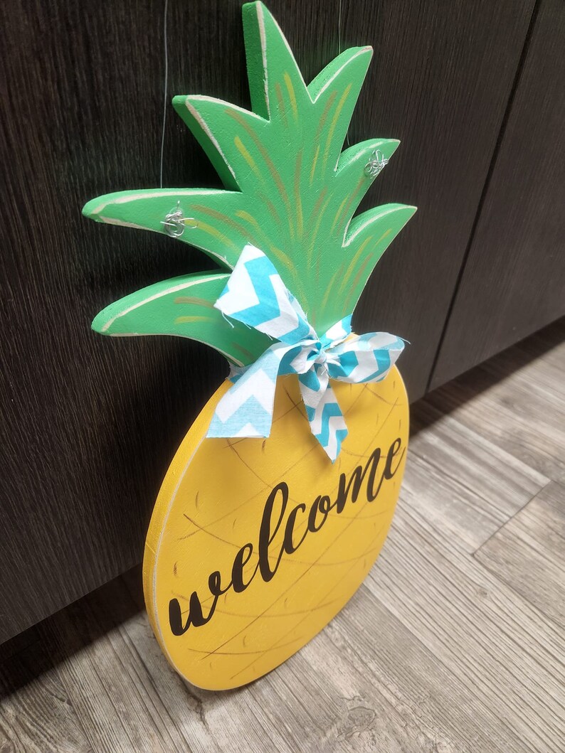 Pineapple Wood Sign Front Door Pineapple Sign Wood Sign - Etsy