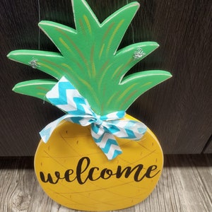 Pineapple Wood Sign Front Door Pineapple Sign Wood Sign - Etsy