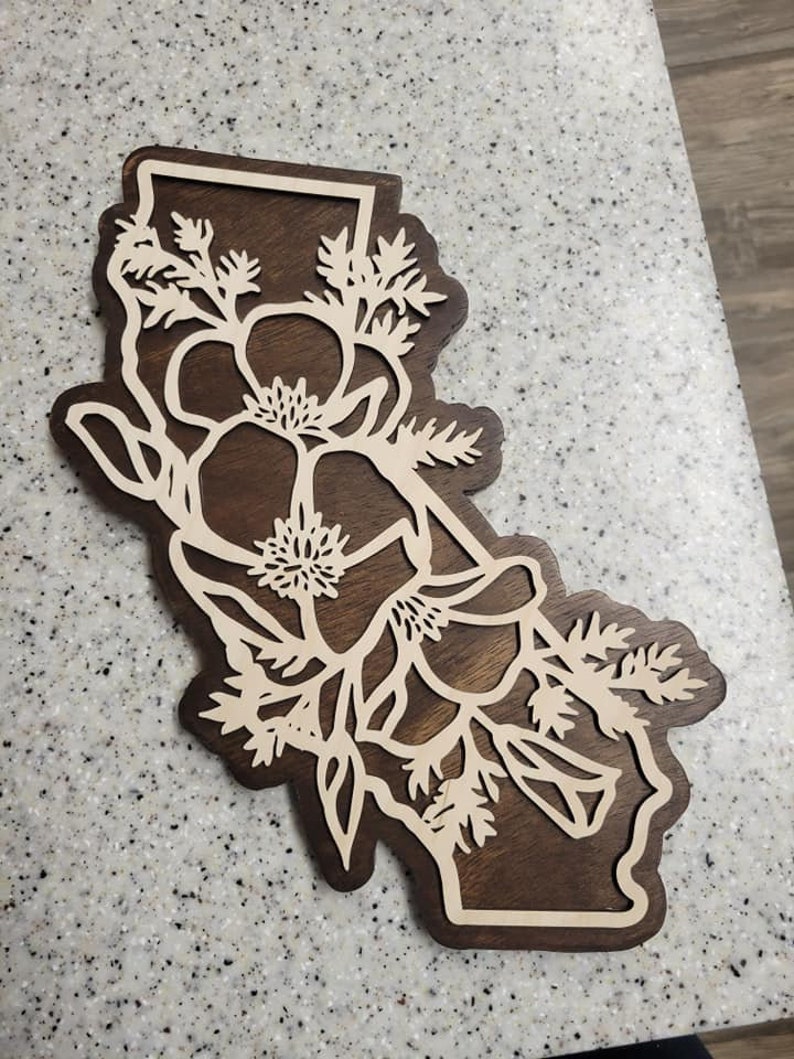California Sign California State California Poppy Sign - Etsy