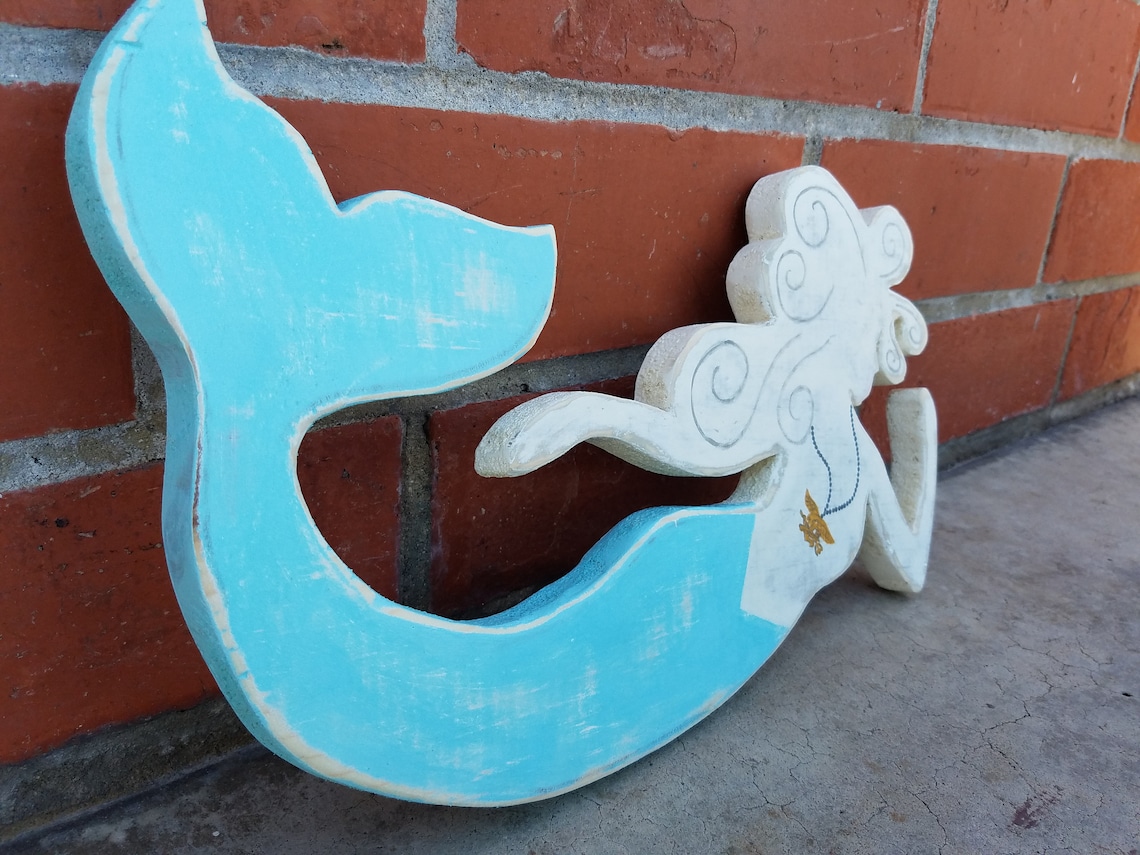Mermaid Wood Sign Mermaid Sign Wood Decor Mermaid Decor | Etsy