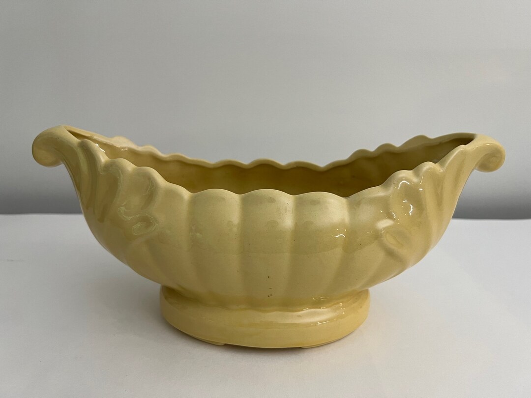 Vintage Yellow Pottery Planter | French Provincial Centerpiece | MCM ...