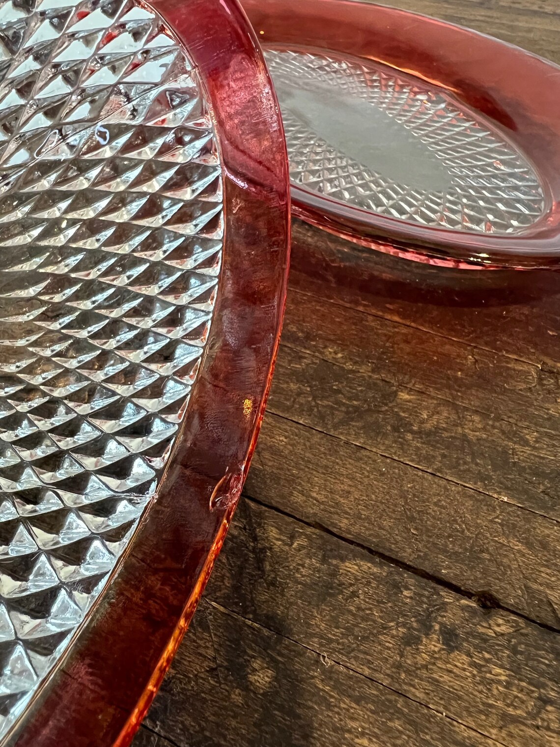 Diamond Point Ruby by Indiana Glass Oval Covered Butter Dish - Etsy