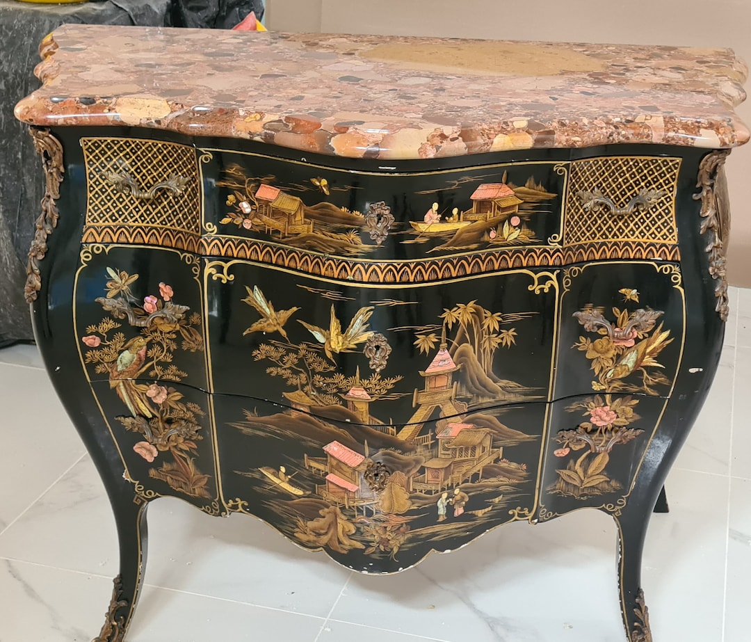 Louis XV Style, Chinoiserie Droor Chest - Height 80c - Length 75cm ...