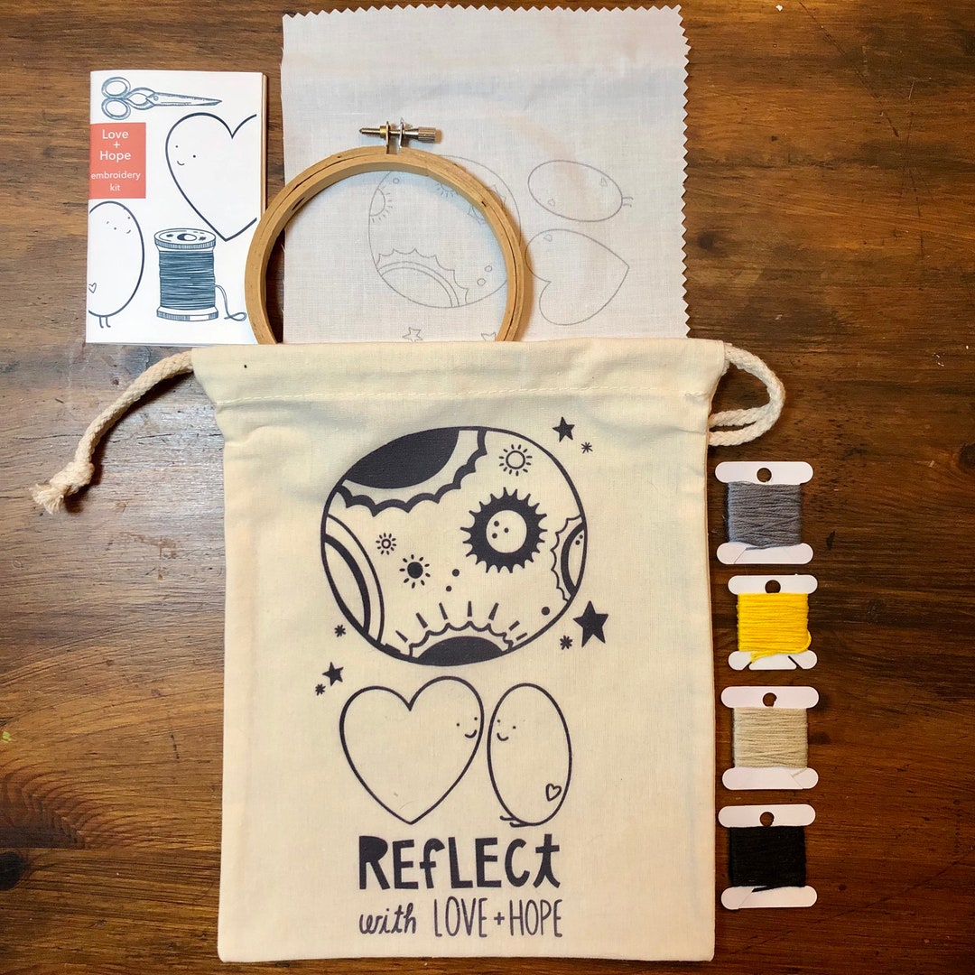Love + Hope Moon Embroidery Kit - Etsy