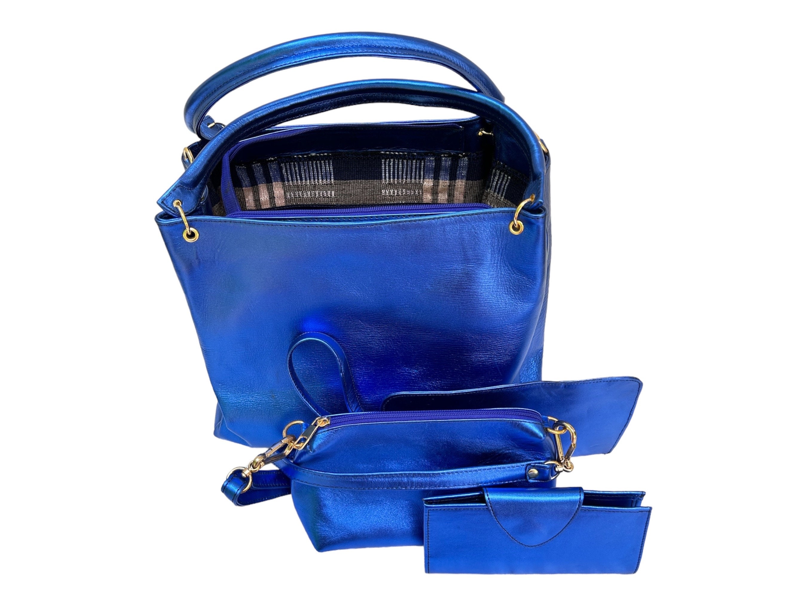 Royal Blue Vinyl Bag Set - Etsy