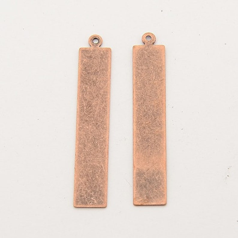 Metal Stamping Blanks Tags Long Rectangle Blanks 41mm Antiqued Copper ...