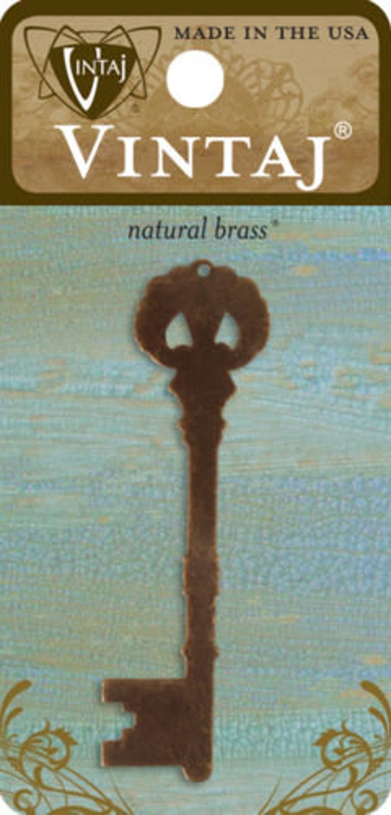 Metal Stamping Blank KEY Shape Skeleton Key Blank Natural Brass Bronze ...
