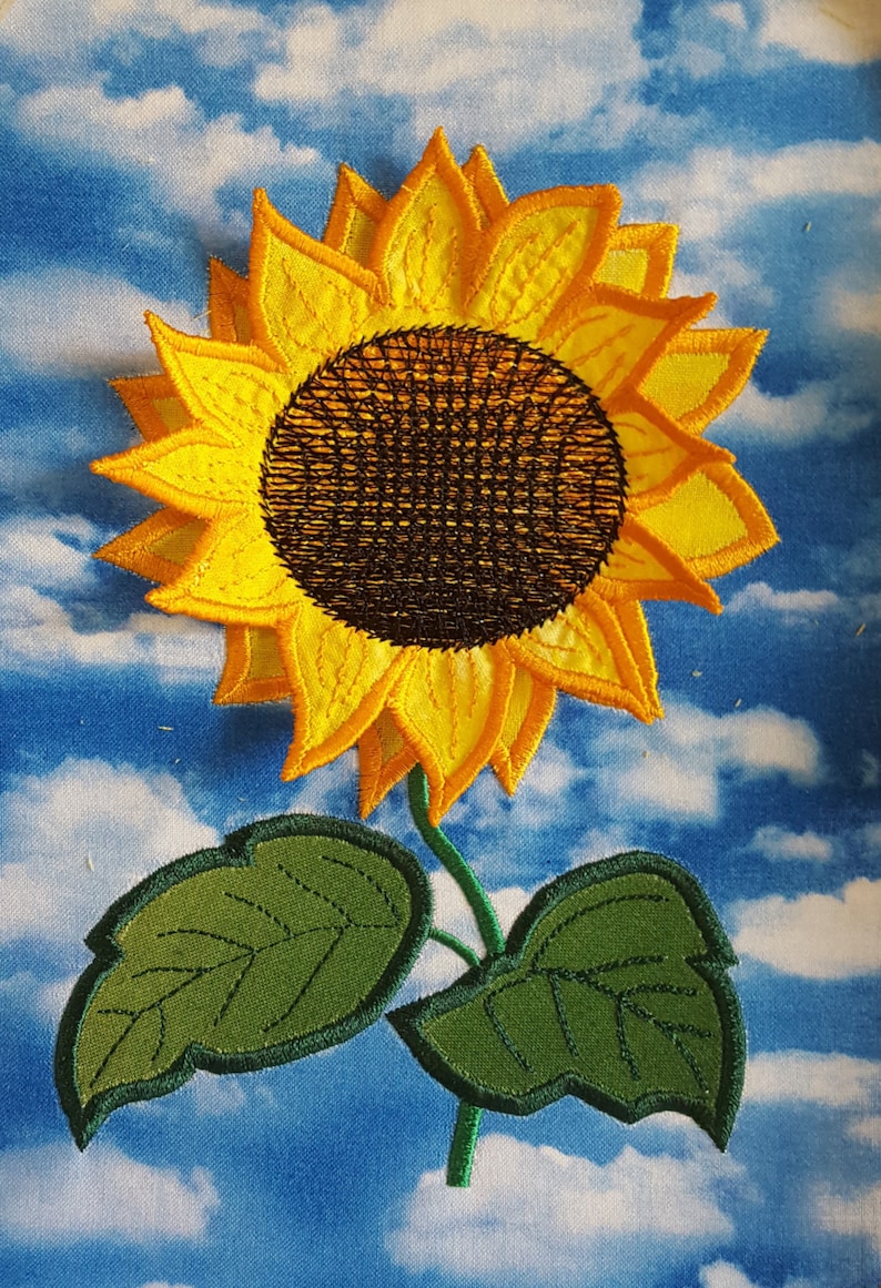 Sunflower 3D Applique Embroidery Design / Machine Embroidery/ Applique ...