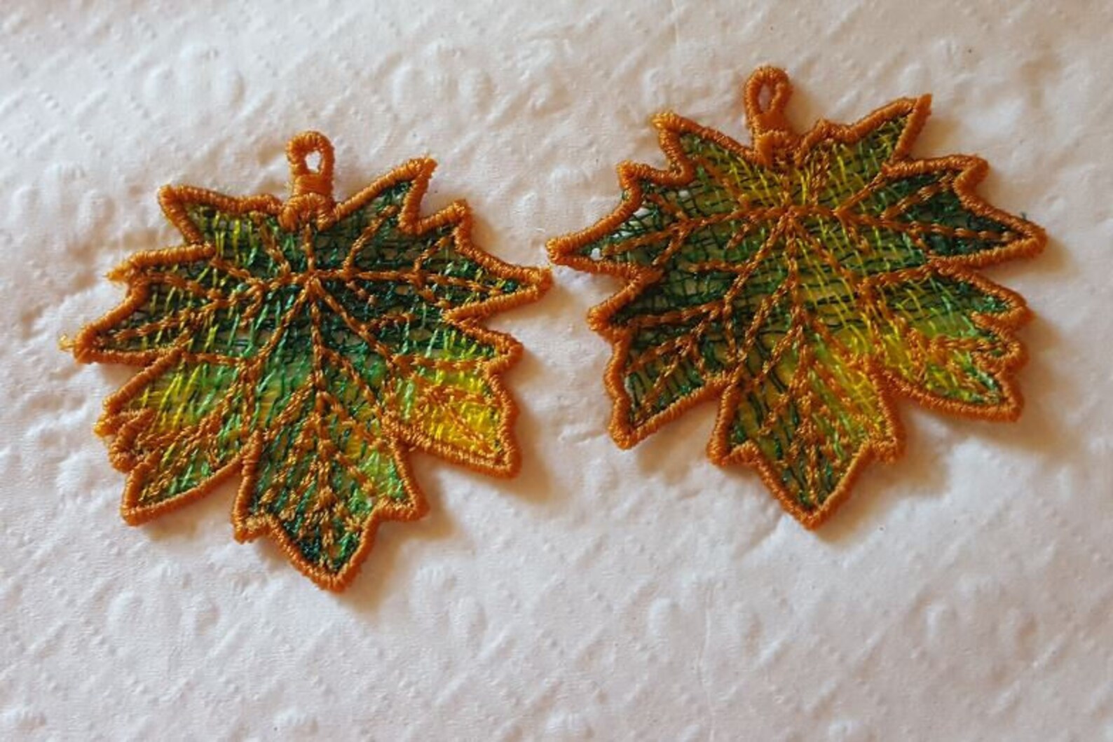 Maple Leaves FSL Earrings/ FSL Earrings/ Machine Embroidery Design ...