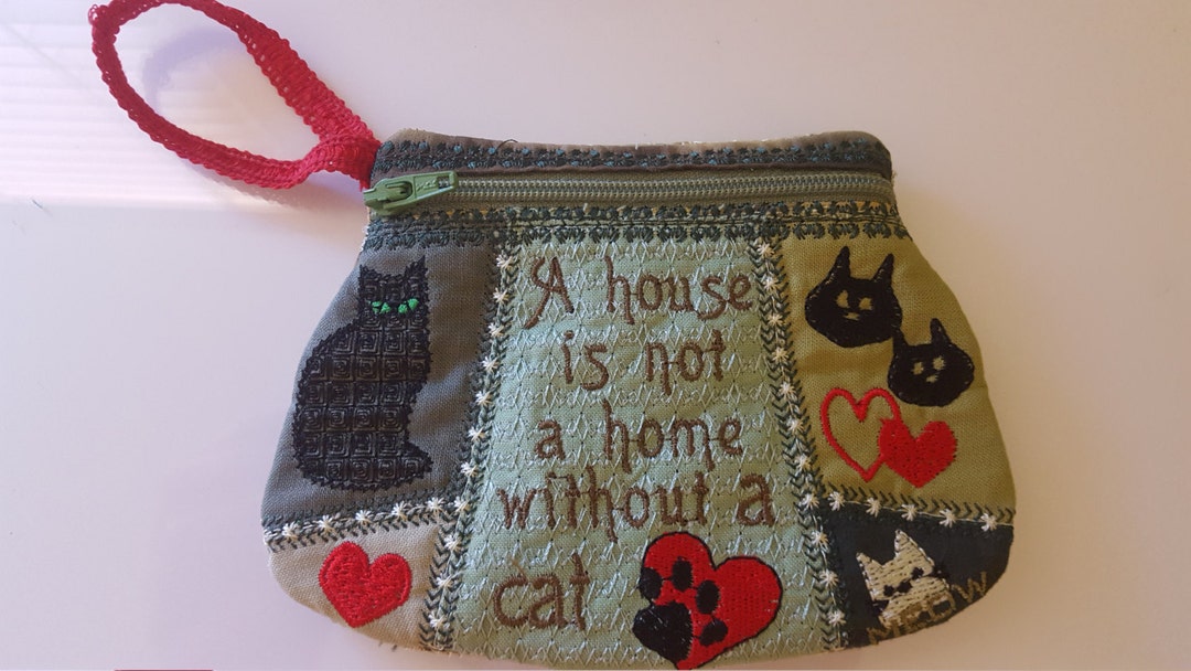 Small Pouch Cats / Purse Cats Embroidery Design. in a Hoop Machine ...