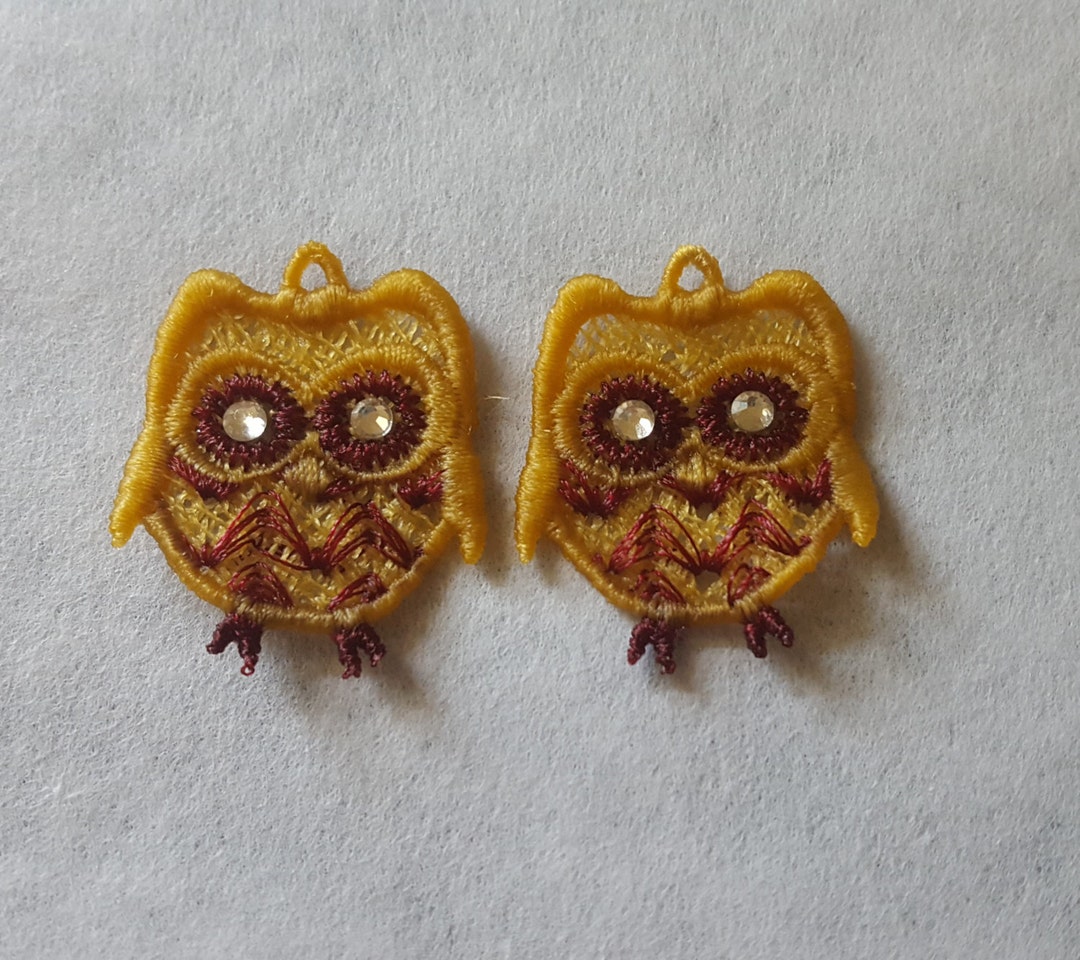 Owl Earrings Embroidery Design / Machine Embroidery Design/ FSL ...