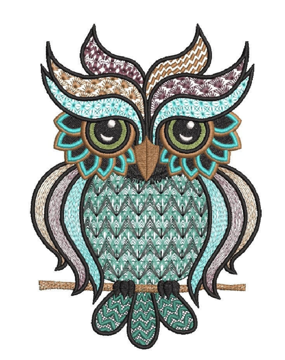 Owl Embroidery Design / Fancy Owl - Etsy