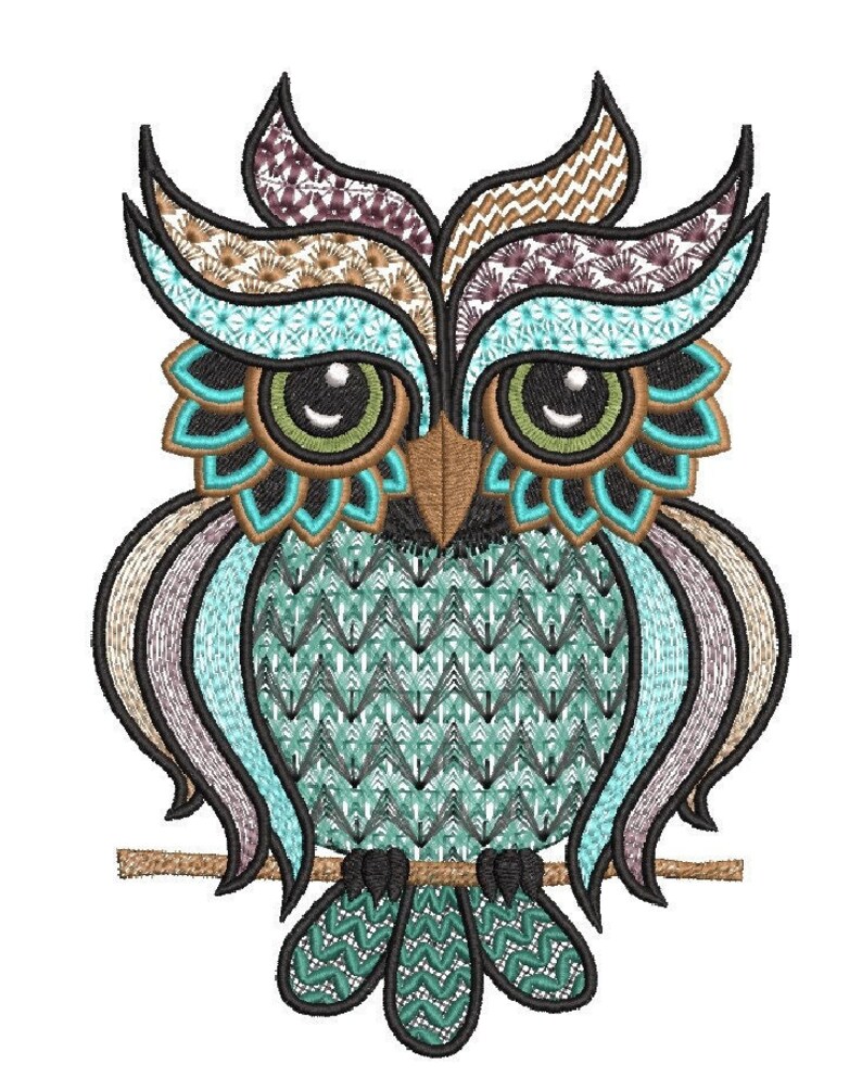 Owl Embroidery Design / Fancy Owl - Etsy