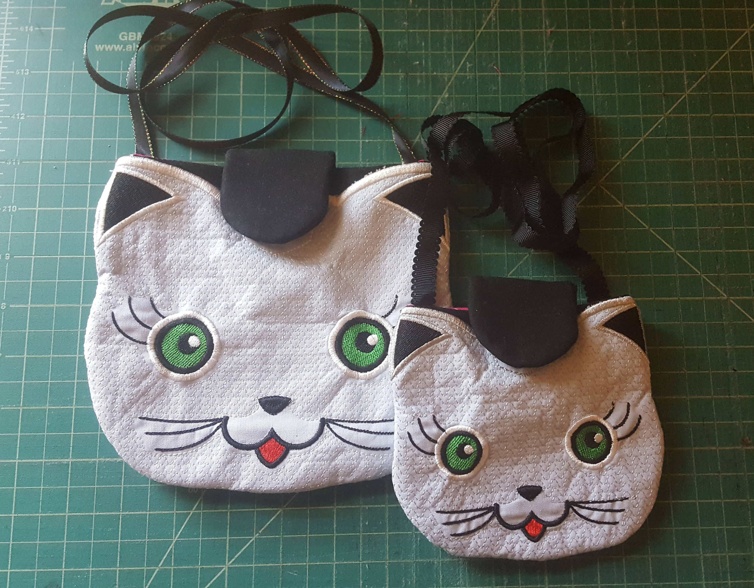 Craft Supplies & Tools Sewing & Fiber Machine embroidery Cute Cat bag ...