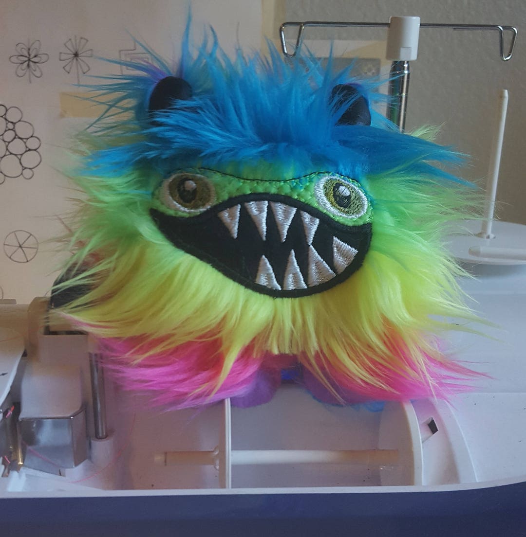 Fuzzy Monster Stuffie Toy in the Hoop / Emboidery Design / Machine ...