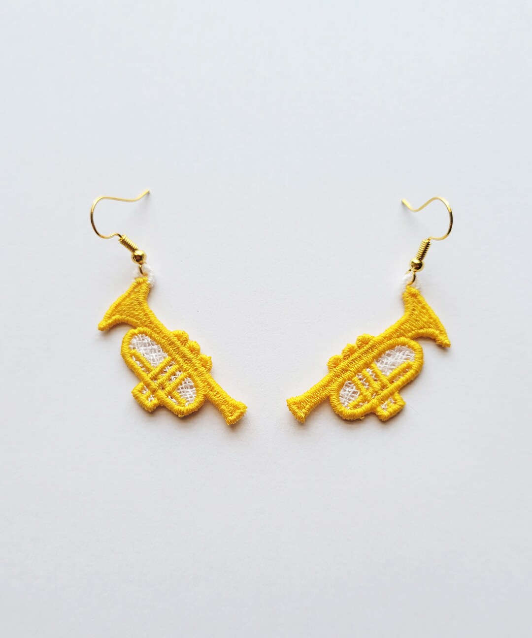 Trumpet FSL Earrings / Embroidery Design / Earrings DIY / Musical ...