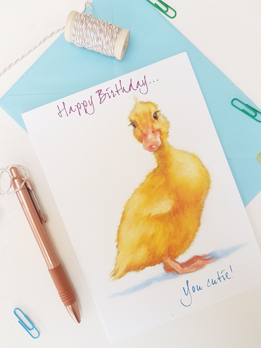 Duck Birthday Card Personalised Animal Birthday Card Wife or Girlfriend ...