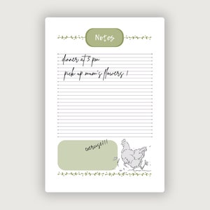 Note Pages Printable - Lined Note Paper- Chicken Lined Paper ...