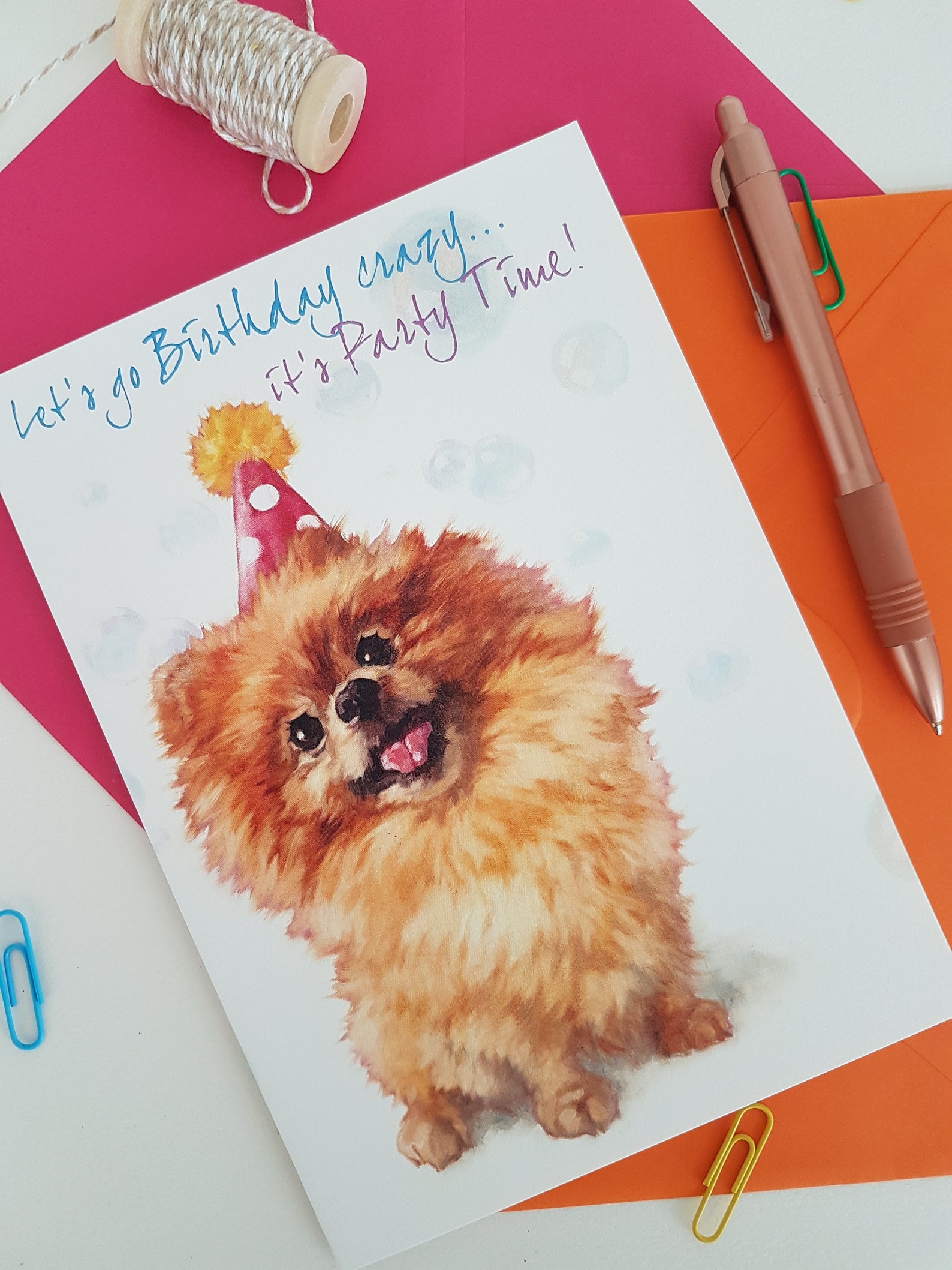 Pomeranian Birthday Card Personalised Pomy Birthday Card for - Etsy