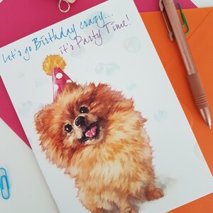 Pomeranian Birthday Card Personalised Pomy Birthday Card for Her love ...