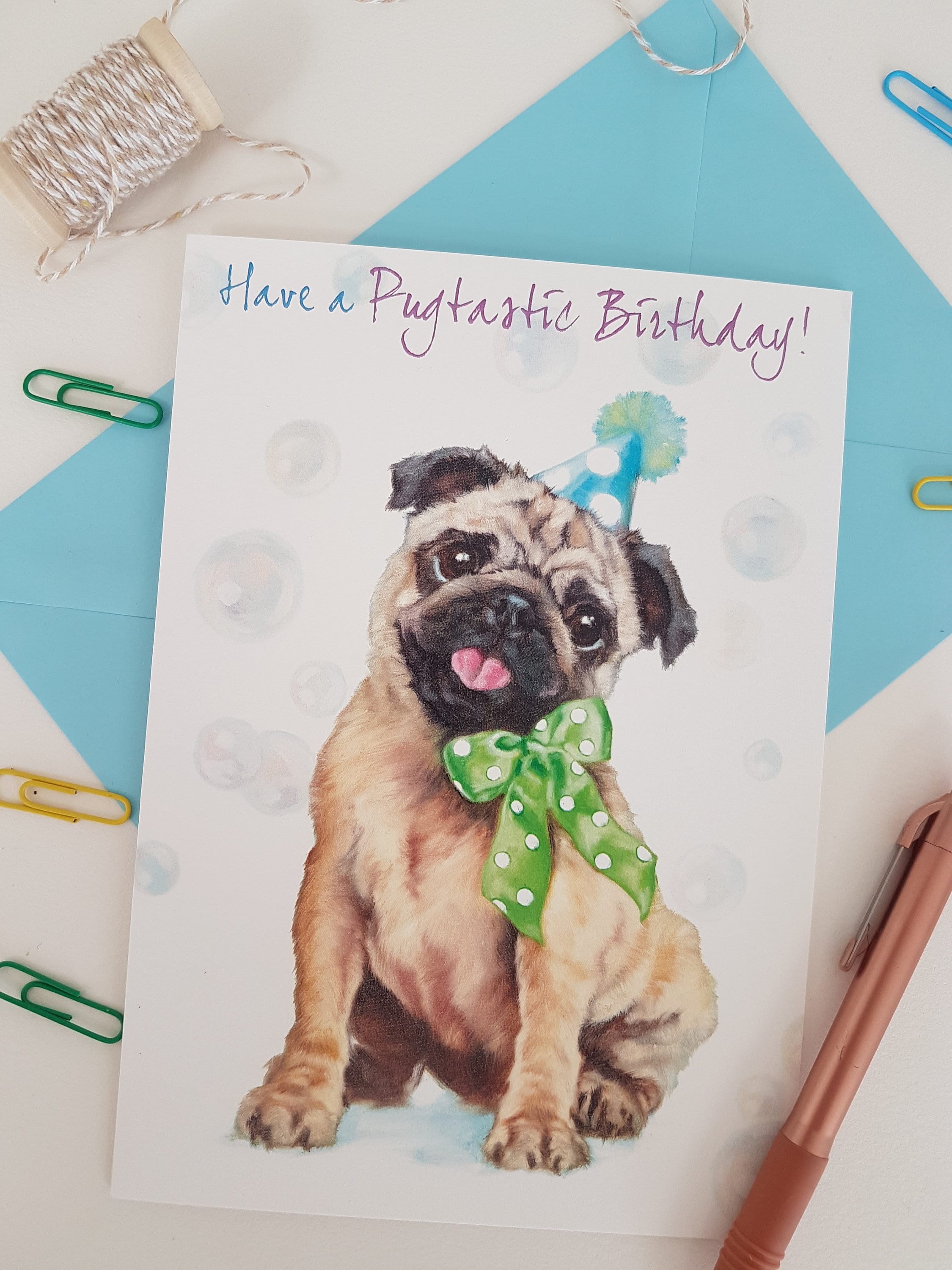Pug Birthday Card Personalised Pug Card for Her Love Dog - Etsy UK