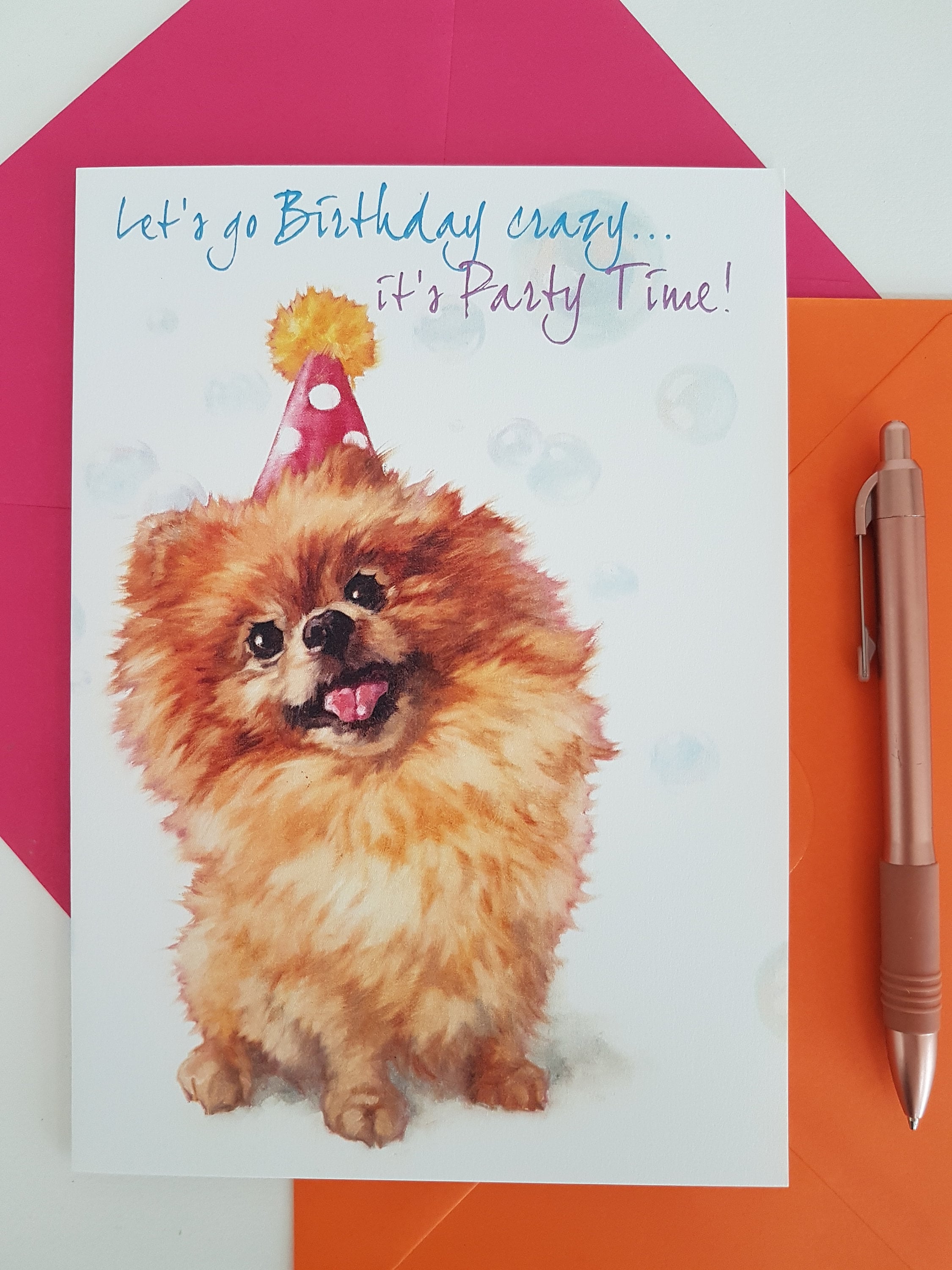 Pomeranian Birthday Card Personalised Pomy Birthday Card for - Etsy