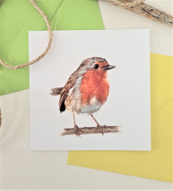 Personalised Robin Easter Card robin Card and Notelet | Etsy