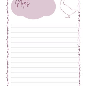 Printable Notes Printable Note Pages Duck Printable Note Pages Digital ...