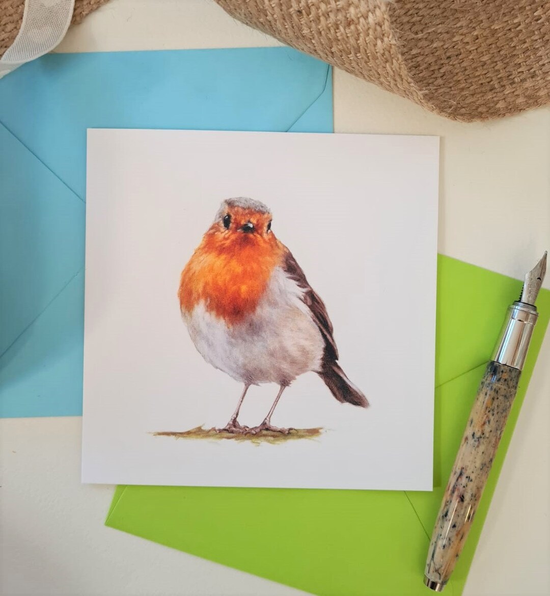 Robin Greeting Card -garden Bird Birthday Card- Bird Card for Him & Her ...