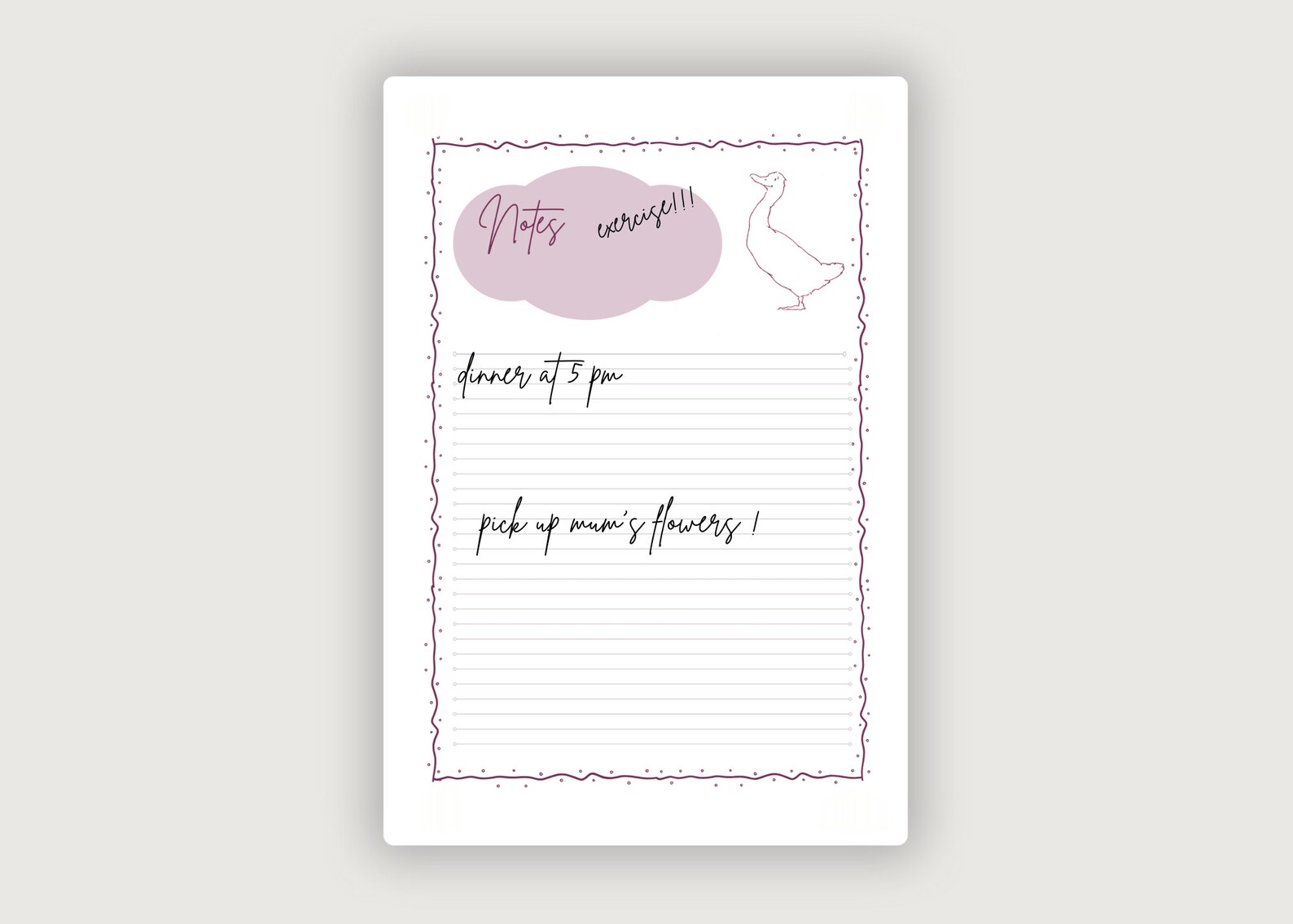 Printable Notes Printable Note Pages Duck Printable Note - Etsy