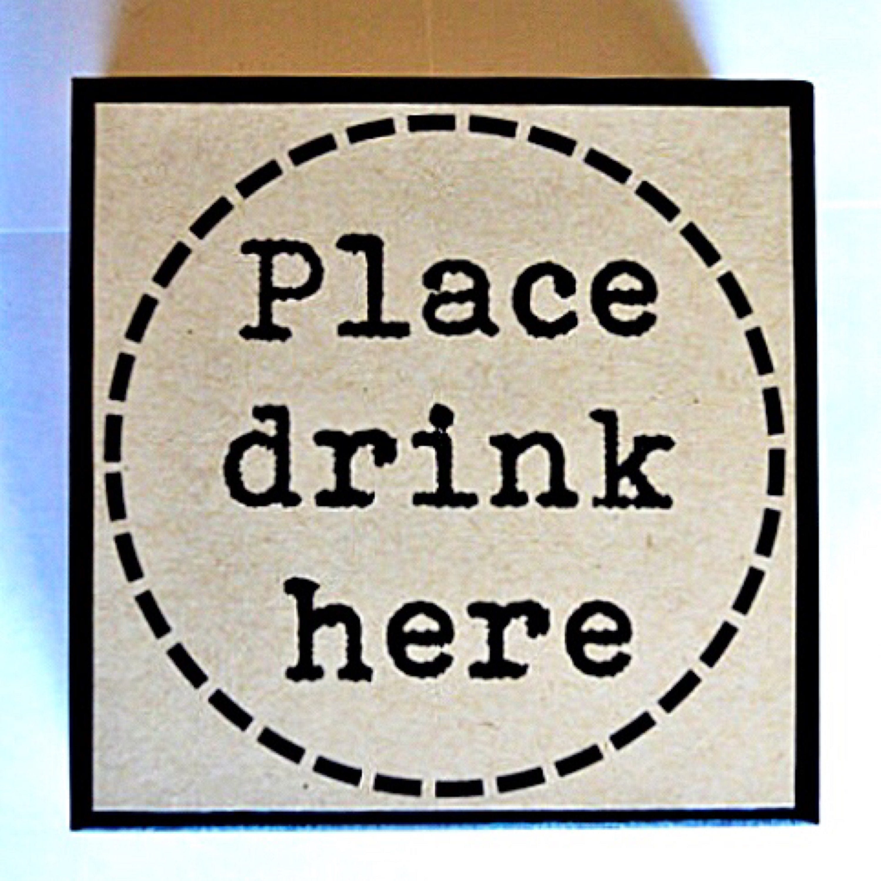 Place Drink Here Handmade Custom Coasters Set of 4 | Etsy