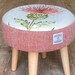 Burnt Orange Embroidered Thistle and Harris Tweed Footstool With ...