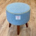 Burnt Orange Embroidered Thistle and Harris Tweed Footstool With ...