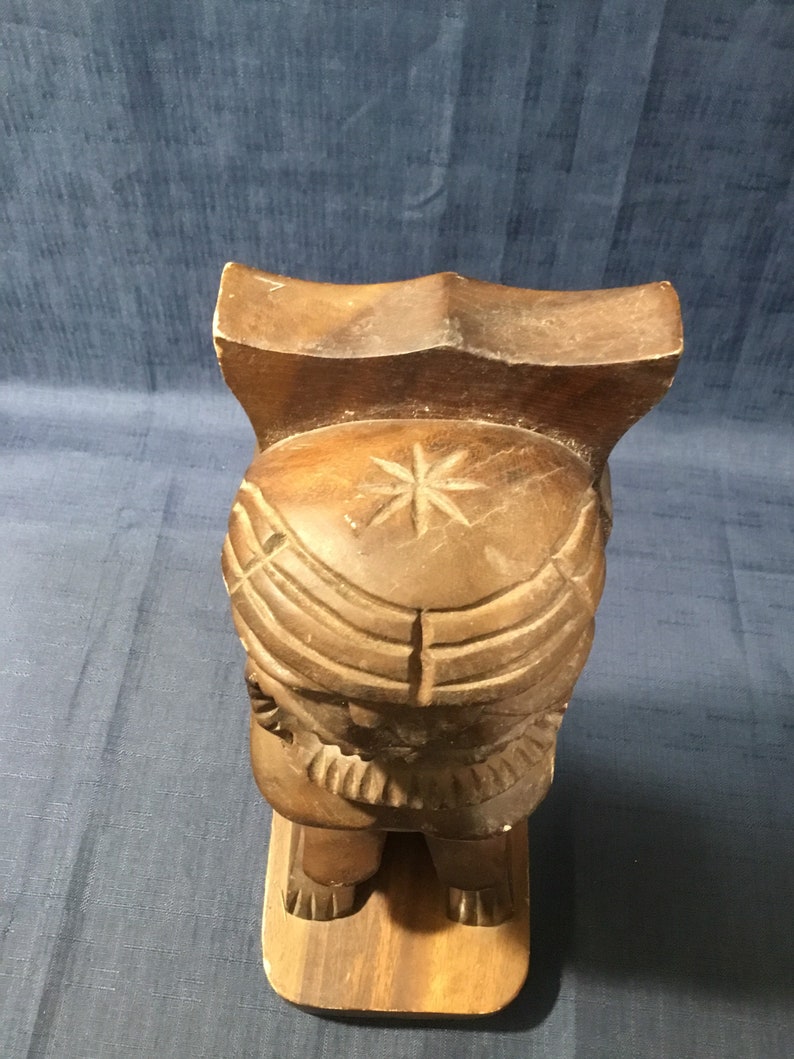 TIKI Ku God of Protection Bookend Wooden Tiki Bookend | Etsy
