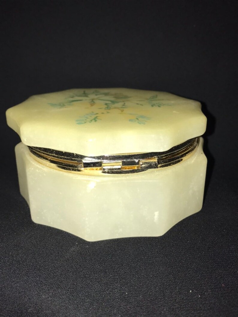 Genuine Alabaster Hand Carved Made in Italy Trinket Box | Etsy