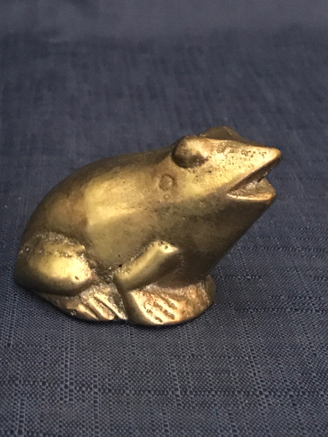 Vintage Brass Frog Small Brass Frog Home Decor Office - Etsy