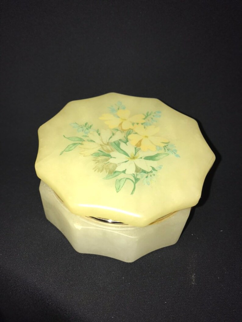 Genuine Alabaster Hand Carved Made in Italy Trinket Box | Etsy